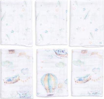 Funna Baby Λαβέτα Ώμου Sky 9700 6τμχ 30x30cm | Skroutz.gr