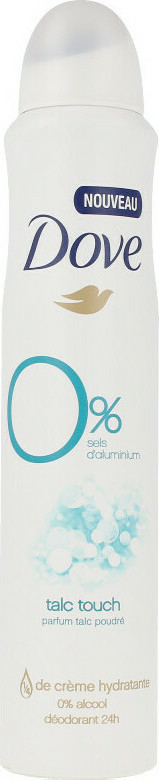 Dove Talc Touch 24h Deodorant 0% Aluminium Salts Spray 200ml | Skroutz.gr