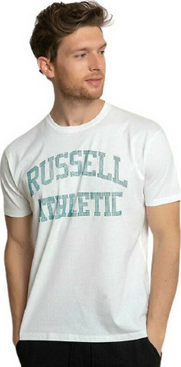 Russell Athletic Ανδρικό T-shirt Με Λογότυπο Λευκό A1-093-1-001 ...