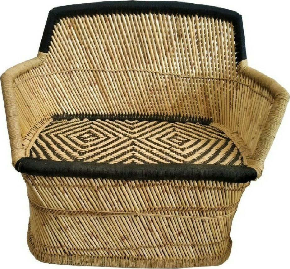 Πολυθρόνα Εξωτερικού Χώρου Μπαμπού με Μαύρο Σχοινί RAD203 108x46x89εκ ...