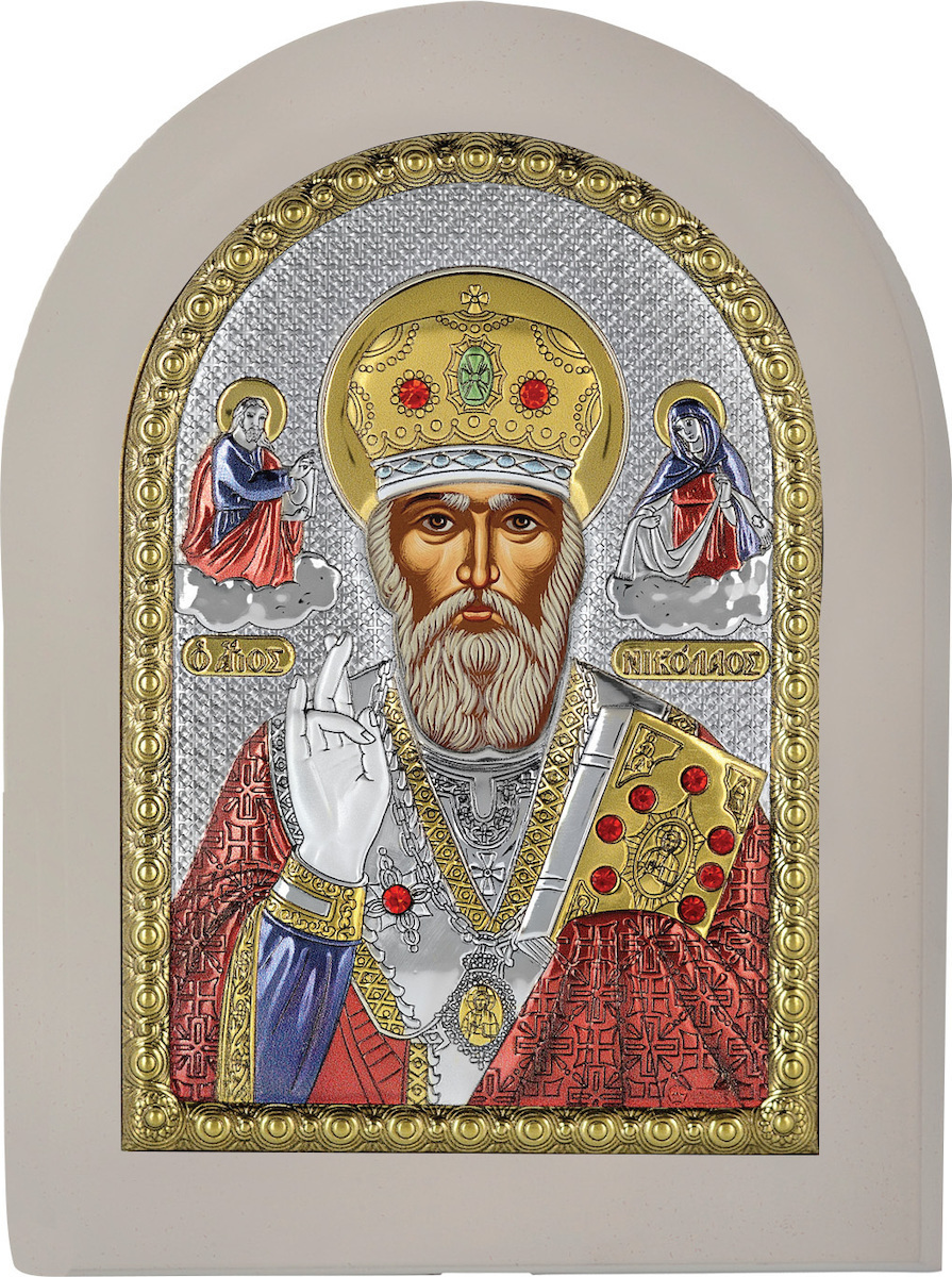 Prince Silvero Εικόνα Άγιος Νικόλαος Ασημένια 15x21εκ. MA-E1108BX-WC ...