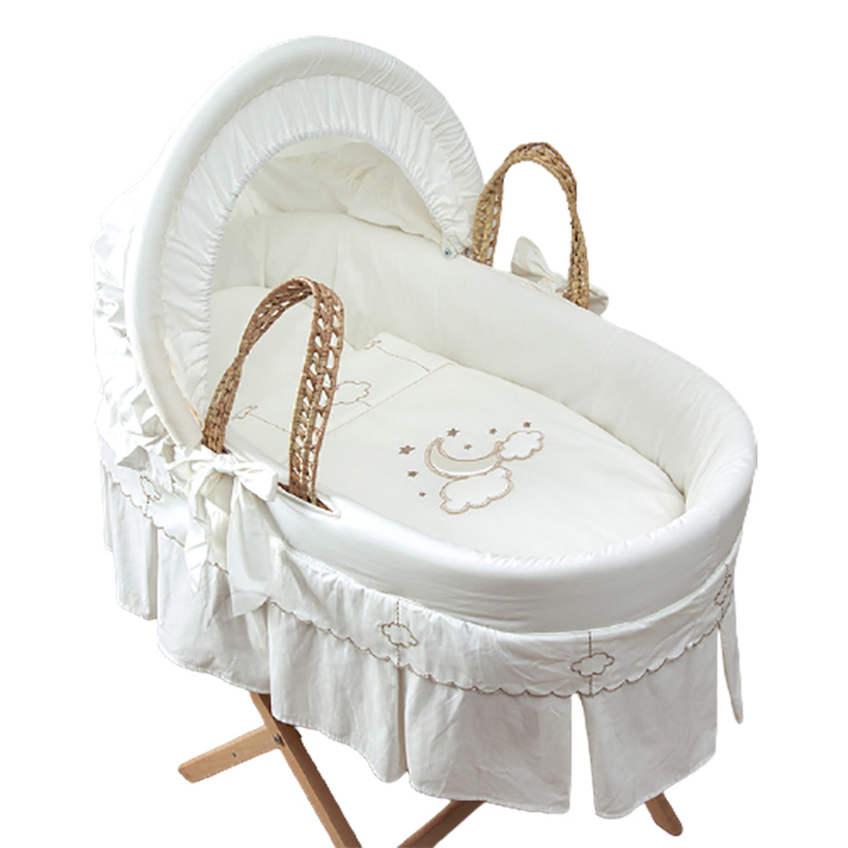 Funna Baby Ψάθινη Καλαθούνα με Βάση Luna Elegant 0415 | Skroutz.gr