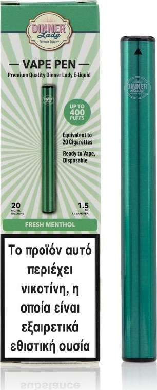 Dinner Lady Disposable Vape Pen Fresh Menthol 20mg 1.5ml | Skroutz.gr