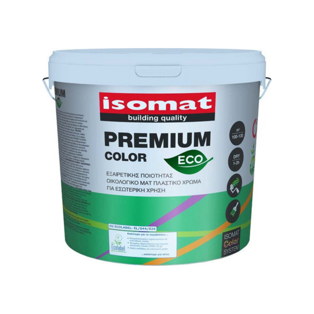 Isomat Premium Color Eco Πλαστικό Χρώμα Οικολογικό για Εσωτερική Χρήση ...
