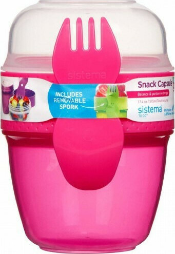 Sistema Snack Capsule Δοχείο Φαγητού Πλαστικό Ροζ 515ml | Skroutz.gr