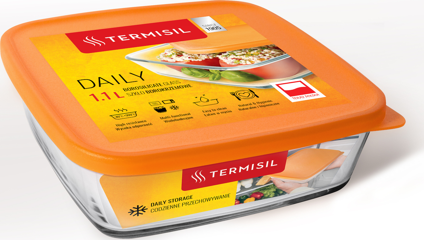 Termisil Δοχείο Φαγητού Γυάλινο Πορτοκαλί 1100ml PPSK110A | Skroutz.gr