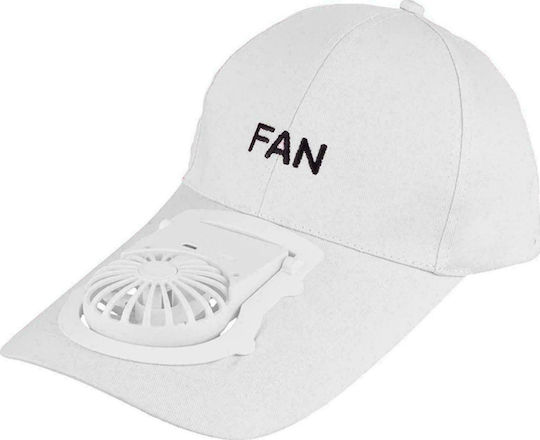 Fan Hat Καπέλο Με Ανεμιστήρα 3 Ταχυτήτων USB Λευκό | Skroutz.gr