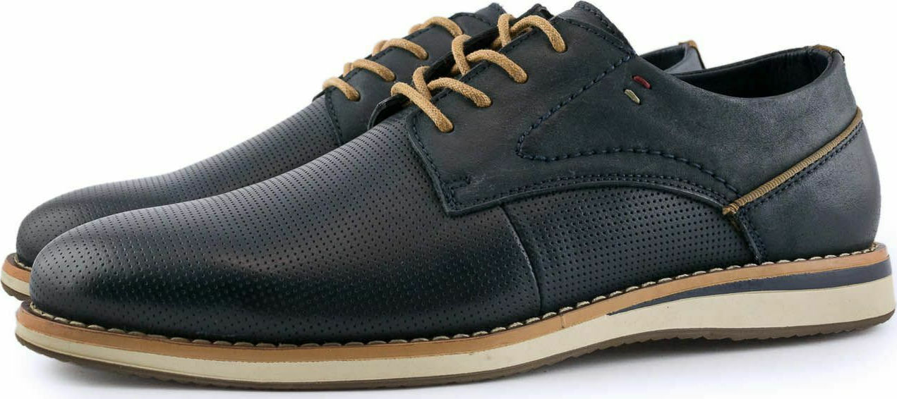 Gale 312152 Δερμάτινα Ανδρικά Casual Παπούτσια Μπλε | Skroutz.gr