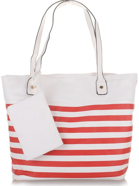 Famous Shoes 58087 Γυναικεία Τσάντα Shopper 'Ωμου Κόκκινη | Skroutz.gr