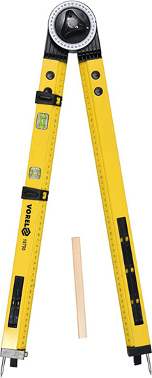 Vorel Γωνιόμετρο Αλουμινίου Μήκους 63εκ. με Μοιρογνωμόνιο και Αλφάδι ...