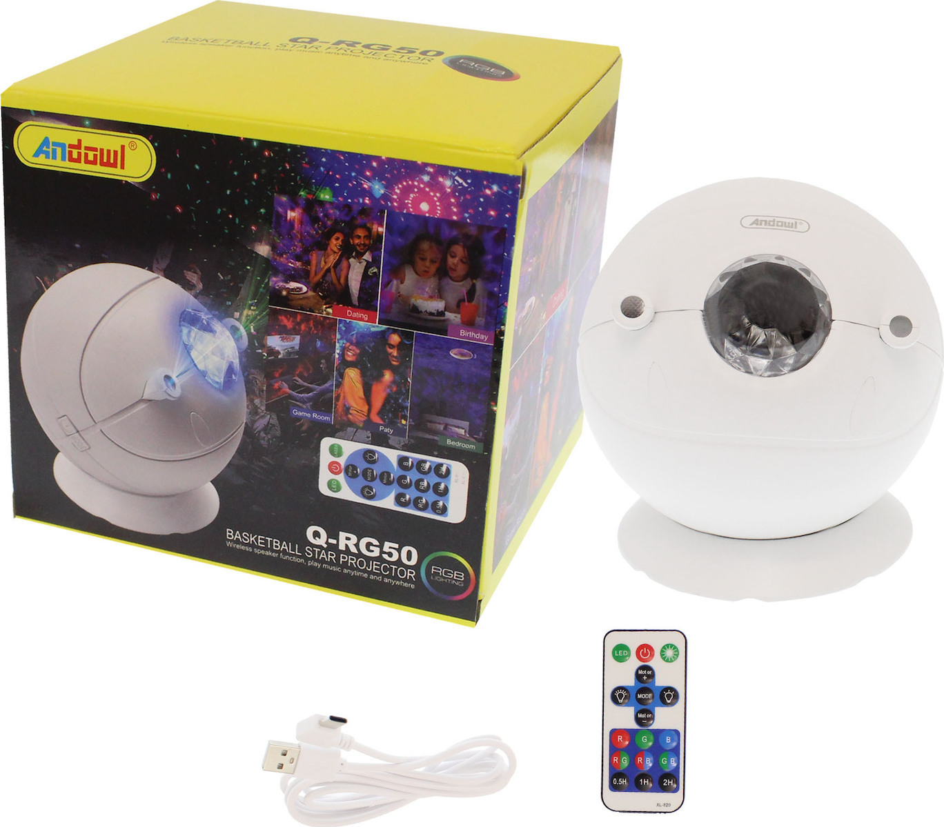 Andowl Q-RG50 Bluetooth Διακοσμητικό Φωτιστικό με Φωτισμό RGB Party ...