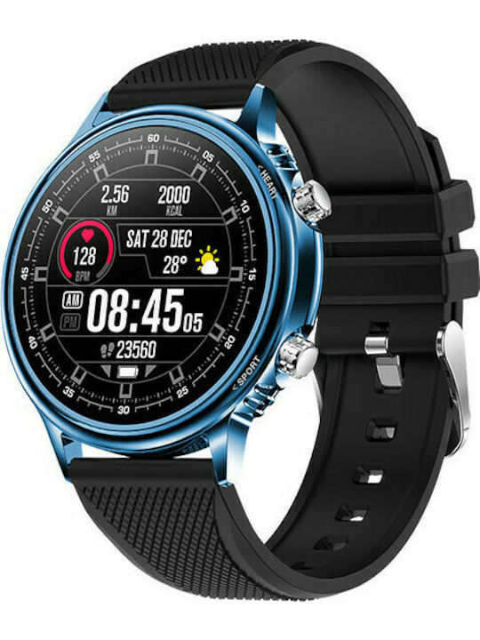 CF81 Smartwatch με Παλμογράφο (Black Blue) | Skroutz.gr