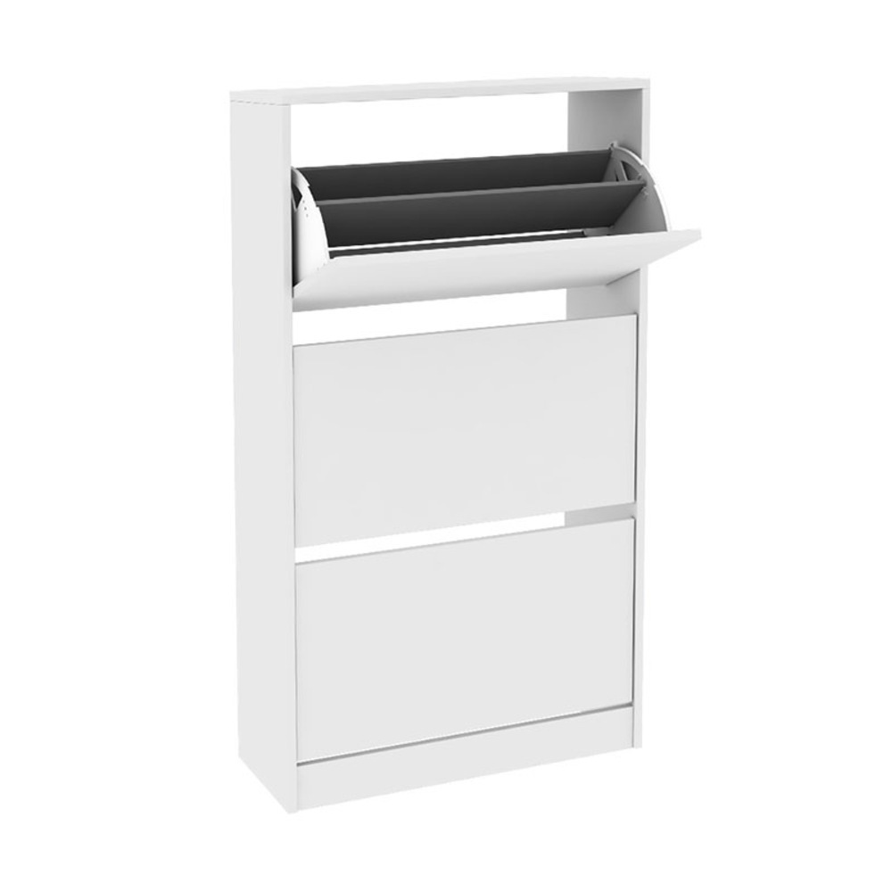 Ξύλινη Παπουτσοθήκη Flat Duo με 3 Ράφια Λευκή GP009-0087 73x26x119cm ...