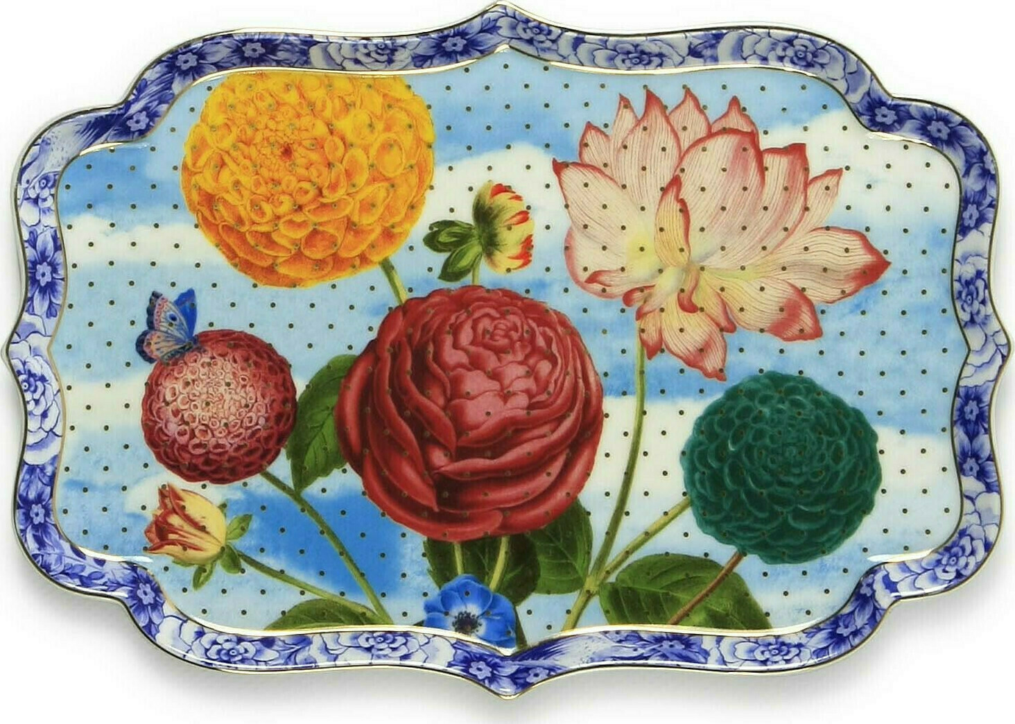 PiP Studio Royal Flowers Ορθογώνιος Δίσκος Σερβιρίσματος από Πορσελάνη ...