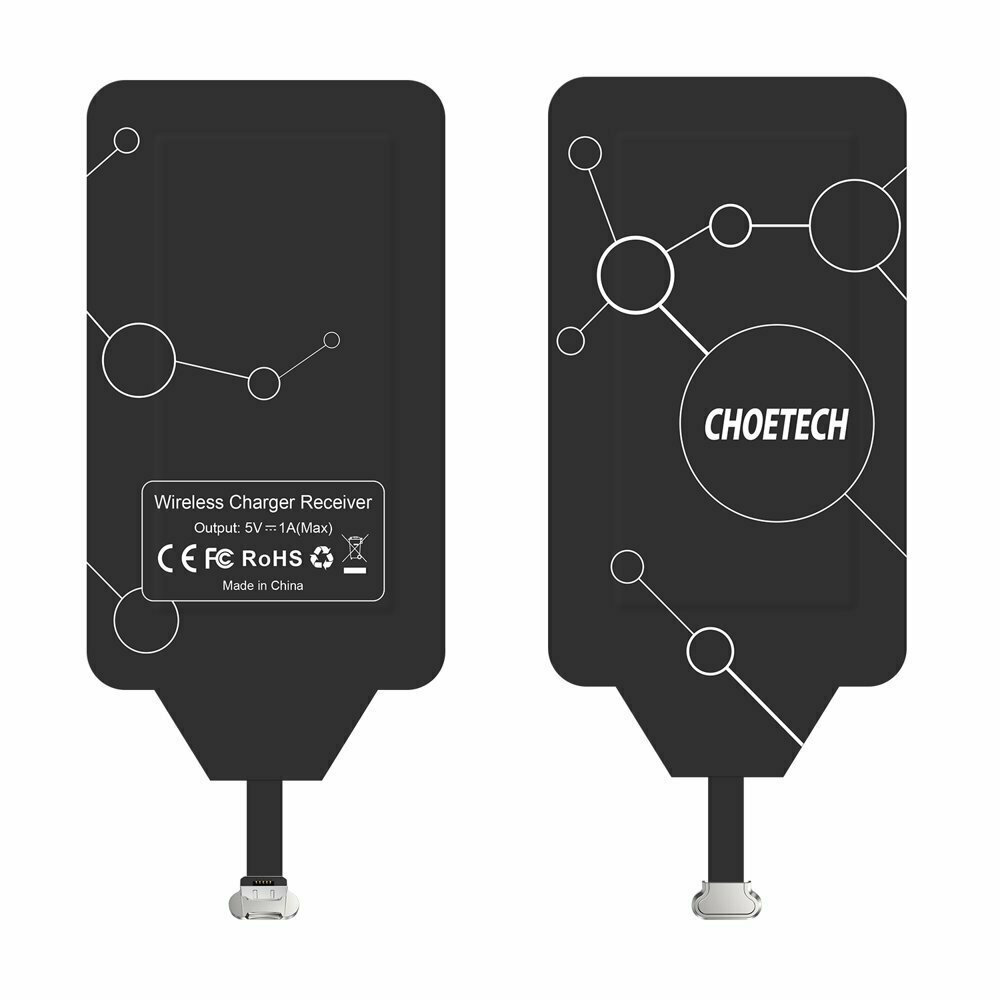 Choetech Micro USB Induction Δέκτης Φόρτισης Qi σε Μαύρο χρώμα | Skroutz.gr