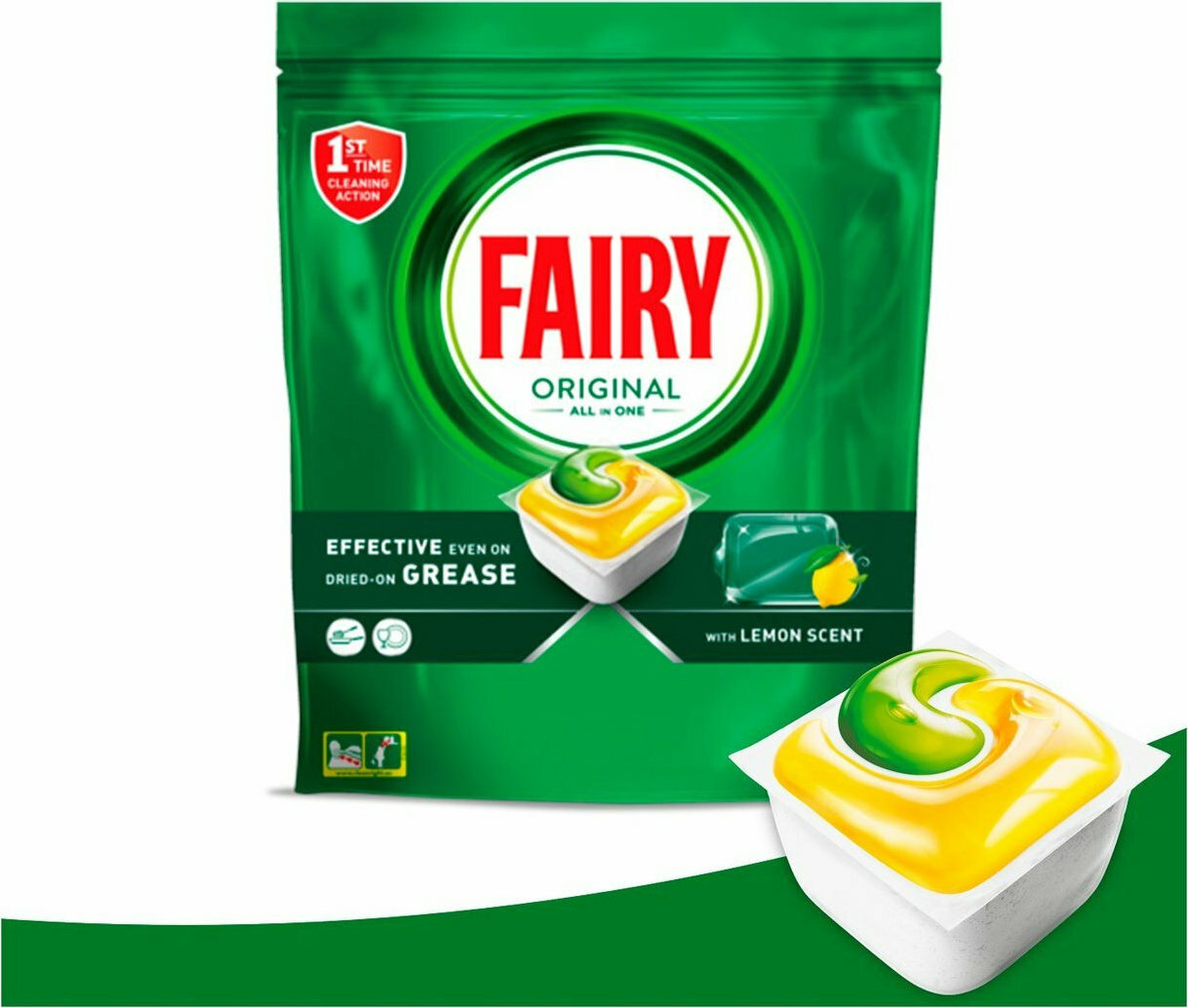 Fairy Original All In One 22 Κάψουλες Πλυντηρίου Πιάτων με Άρωμα Λεμόνι ...
