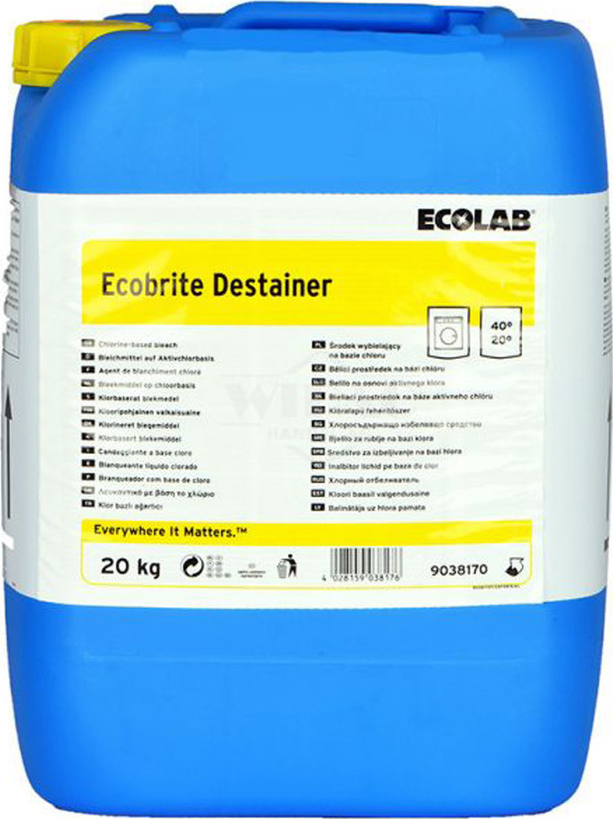Ecolab Ecobrite Destainer Επαγγελματικό Υγρό Απορρυπαντικό Ρούχων 20kg ...