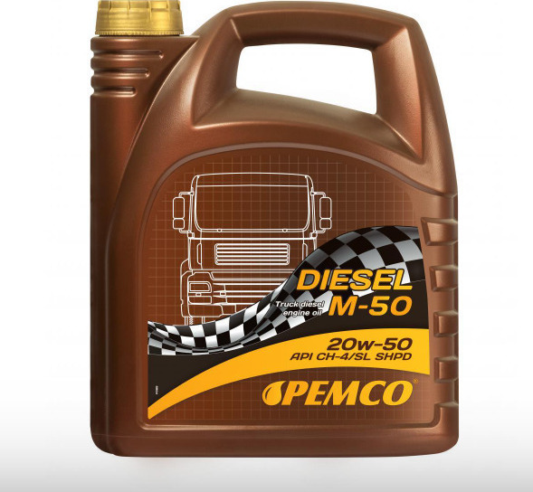 Pemco Λάδι Αυτοκινήτου M-50 API CH-4/SL SHPD Truck Diesel Engine 20W-50 5lt | Skroutz.gr