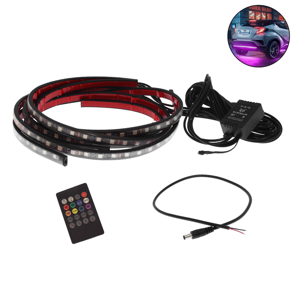 Carsun Διακοσμητικά LED RGBW Panel Αυτοκινήτου Underbody 2x90cm/2x60cm 12V 72W με ...