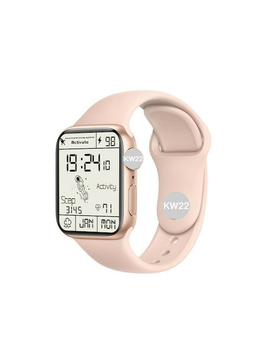 KW22 Smartwatch με Παλμογράφο (Ροζ) | Skroutz.gr