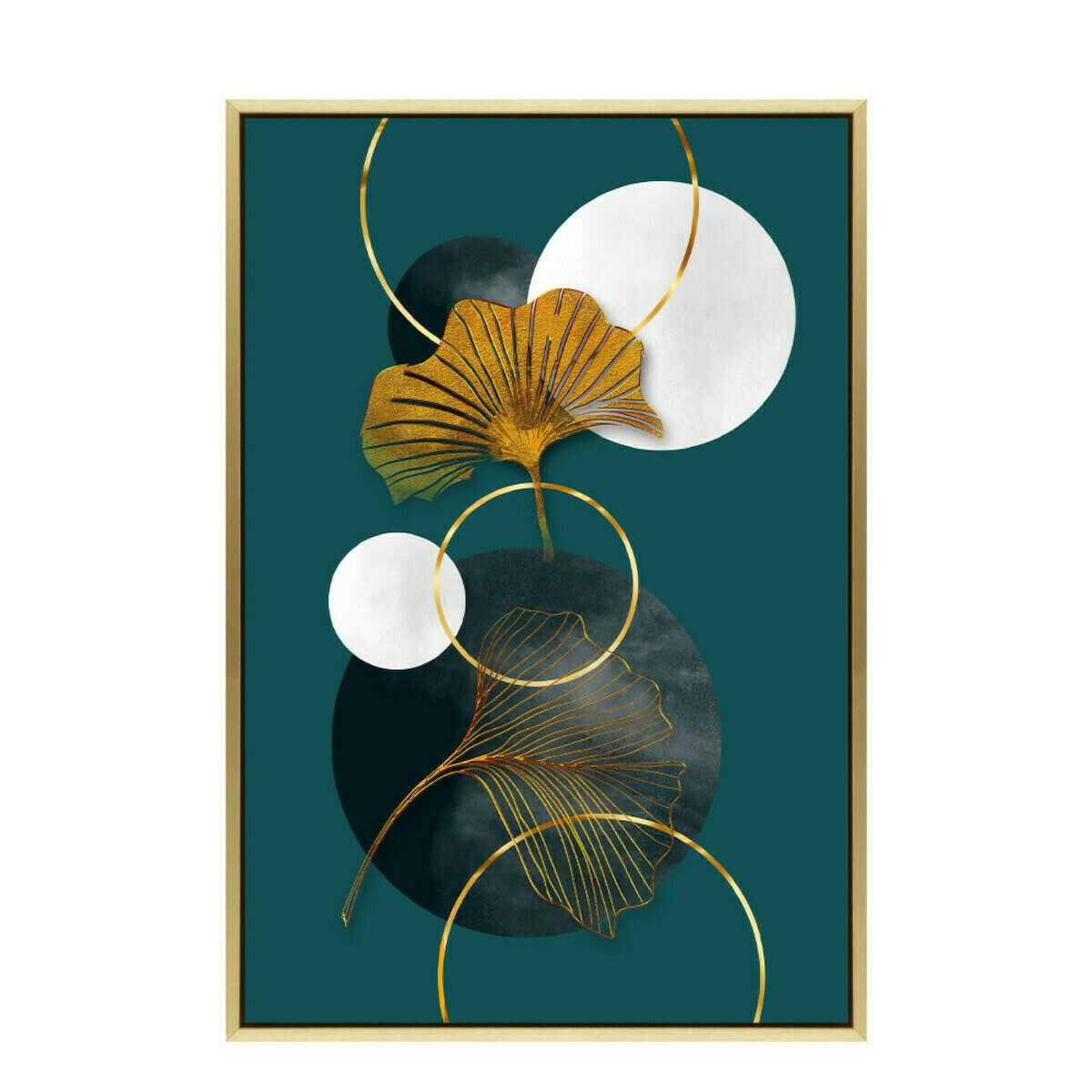 InTheBox Chengo 3 Πετρόλ/Λευκό Πίνακας σε Καμβά 31.5x41.5cm 021081 ...