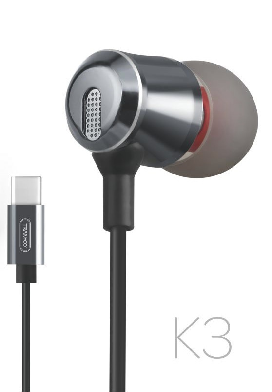 Tranyoo K3 In-ear Handsfree με Βύσμα USB-C Μαύρο | Skroutz.gr