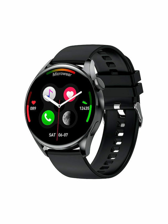 Microwear Wear 3 Pro 46mm Smartwatch with Heart Rate Monitor (Black ...