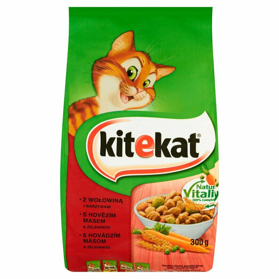 Kitekat Ξηρά Τροφή Γάτας με Βοδινό / Λαχανικά 0.3kg | Skroutz.gr