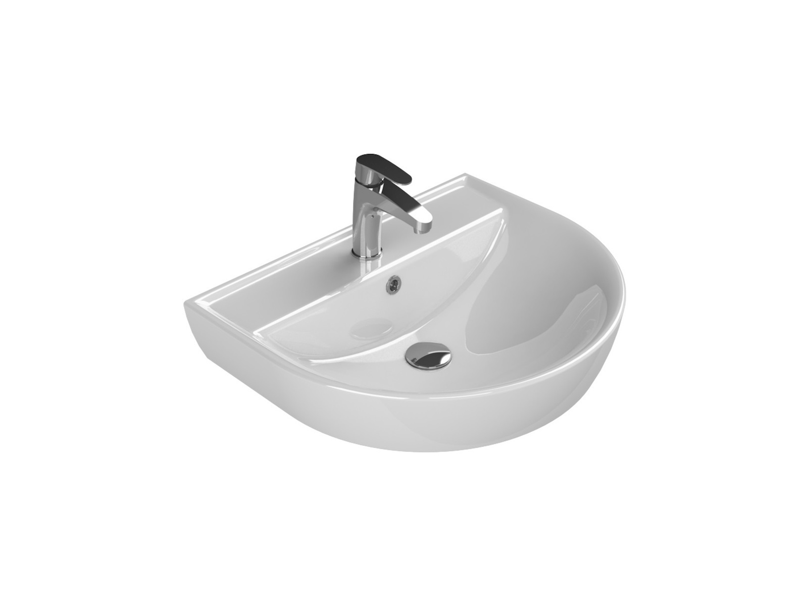 Cerastyle Bella 007800-U Επιτοίχιος Κρεμαστός Νιπτήρας Πορσελάνης ...