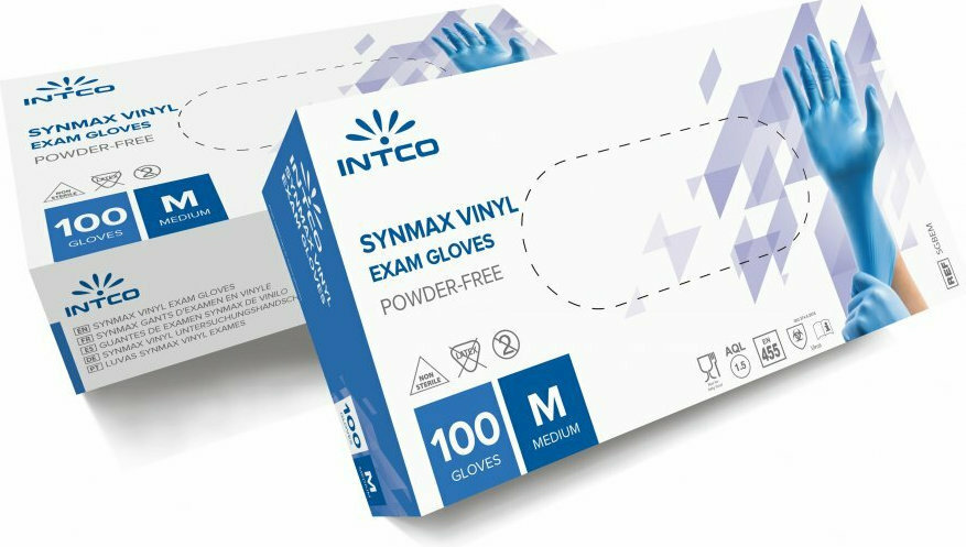 INTCO Synmax Γάντια Βινυλίου Χωρίς Πούδρα σε Μπλε Χρώμα 1000τμχ ...