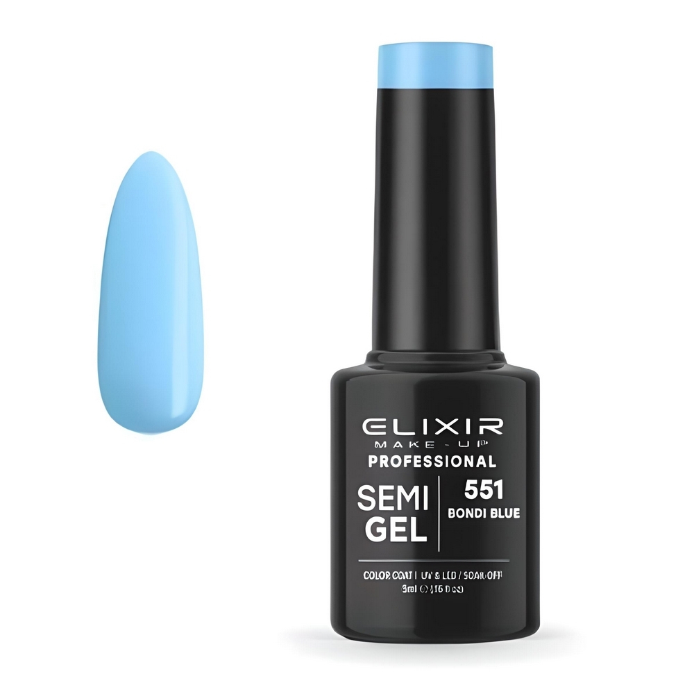 Elixir Ημιμόνιμο Βερνίκι Νυχιών Semi Gel Bondi Blue 551 5ml | Skroutz.gr