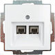 Abb Basic 55 Διπλή Πρίζα Δικτύου RJ45 χωρίς Πλαίσιο Τύπου Cat6 σε Λευκό ...