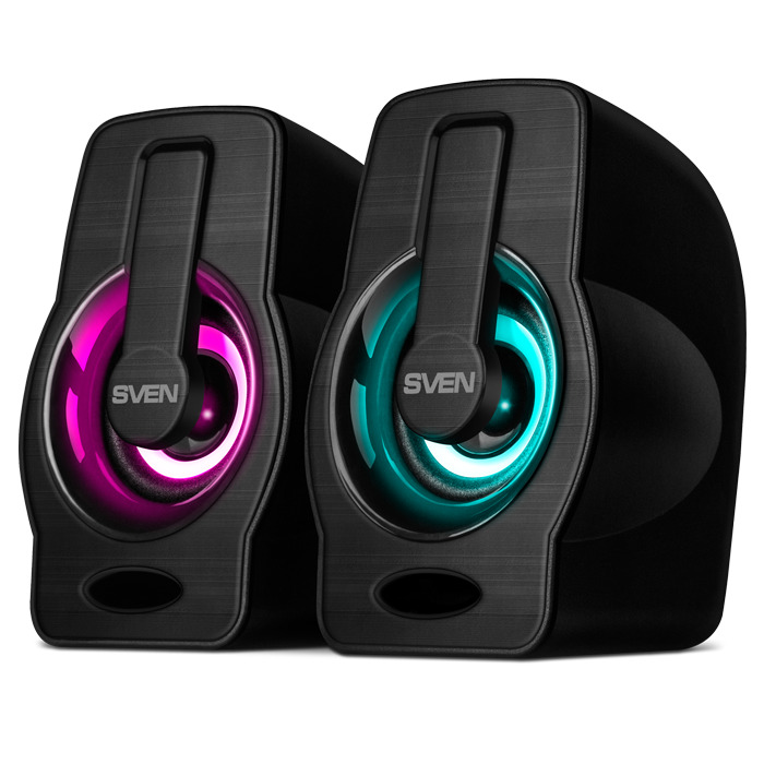 Sven 255 Ηχεία Υπολογιστή 2.0 με RGB Φωτισμό και Ισχύ 6W Μαύρα | Skroutz.gr