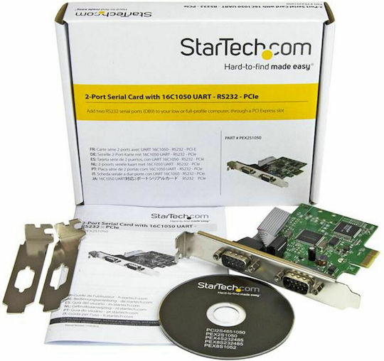 StarTech Κάρτα PCI σε 2 θύρες RS232 DB9 Serial (PEX2S1050) | Skroutz.gr