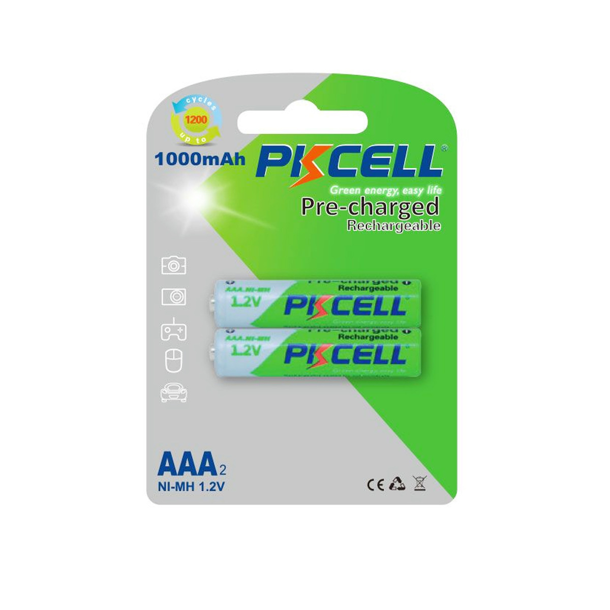 Pkcell Επαναφορτιζόμενες Μπαταρίες AAA Ni-MH 1000mAh 1.2V 2τμχ | Skroutz.gr