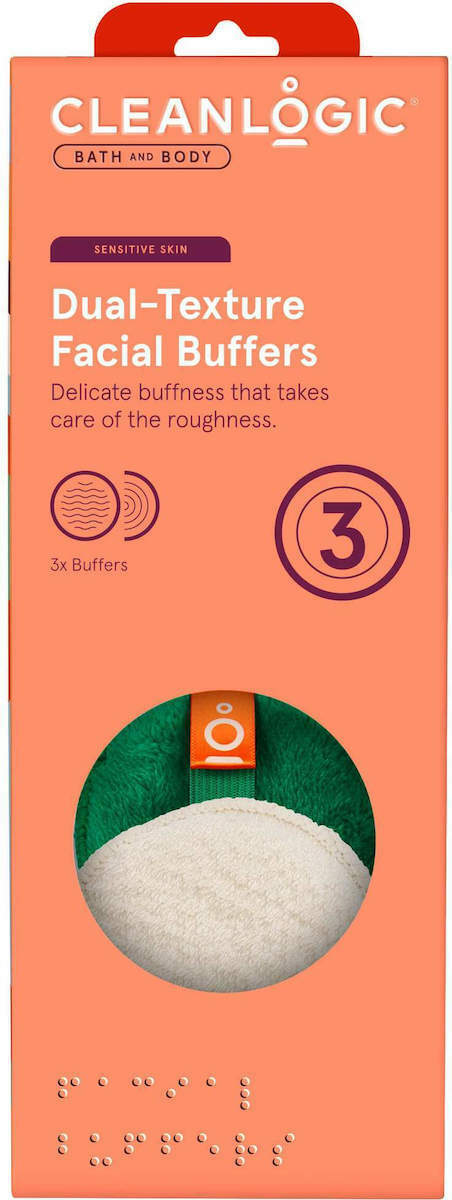 Cleanlogic Bath And Body Dual-texture Facial Buffers Sensitive Skin ...