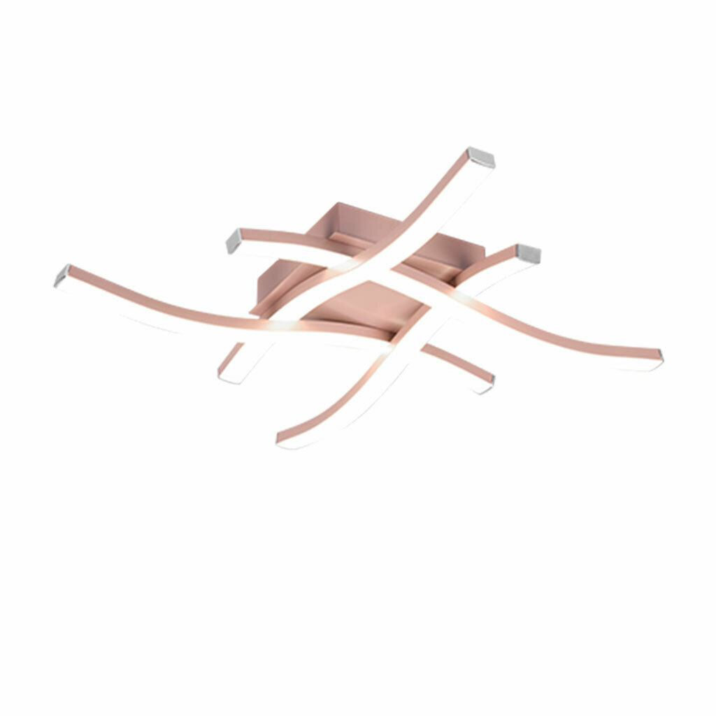 Trio Lighting Route Πλαφονιέρα Οροφής 46εκ. Ροζ Χρυσό με Ενσωματωμένο ...