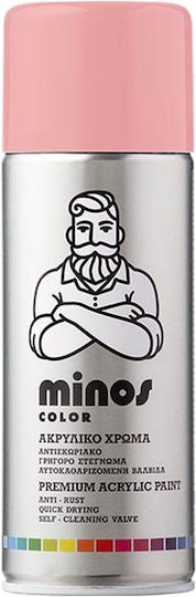 Minos Spray Σπρέι Βαφής Ακρυλικό με Μεταλλικό Εφέ Ανοιχτό Ροζ RAL 3015 ...