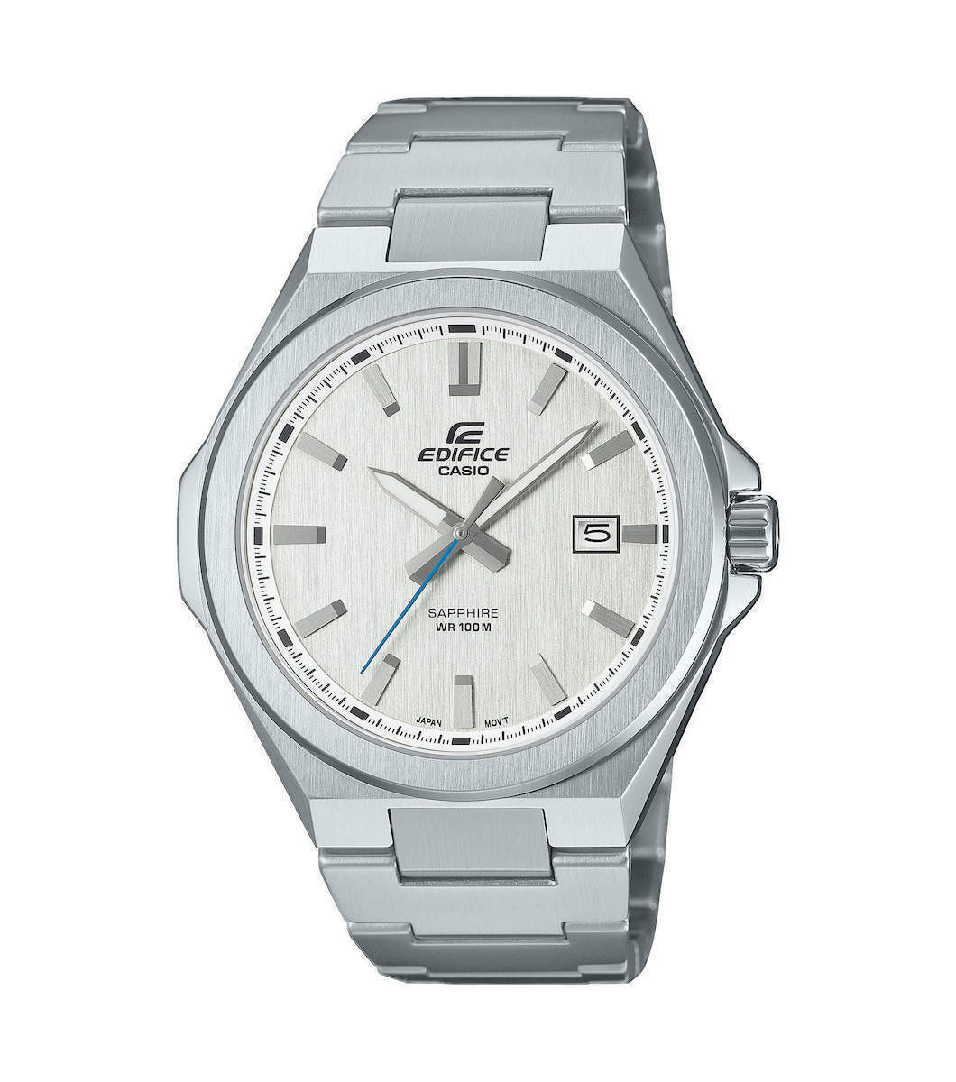 Casio Edifice Men's Watch Battery with Silver Metal Bracelet EFB-108D ...