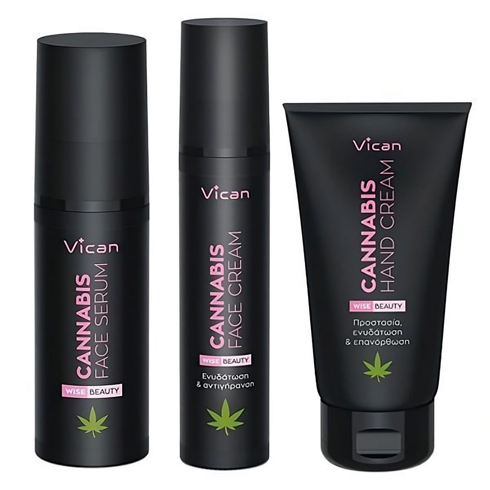 Vican Wise Beauty Cannabis Σετ Περιποίησης με Κρέμα Προσώπου και Serum ...