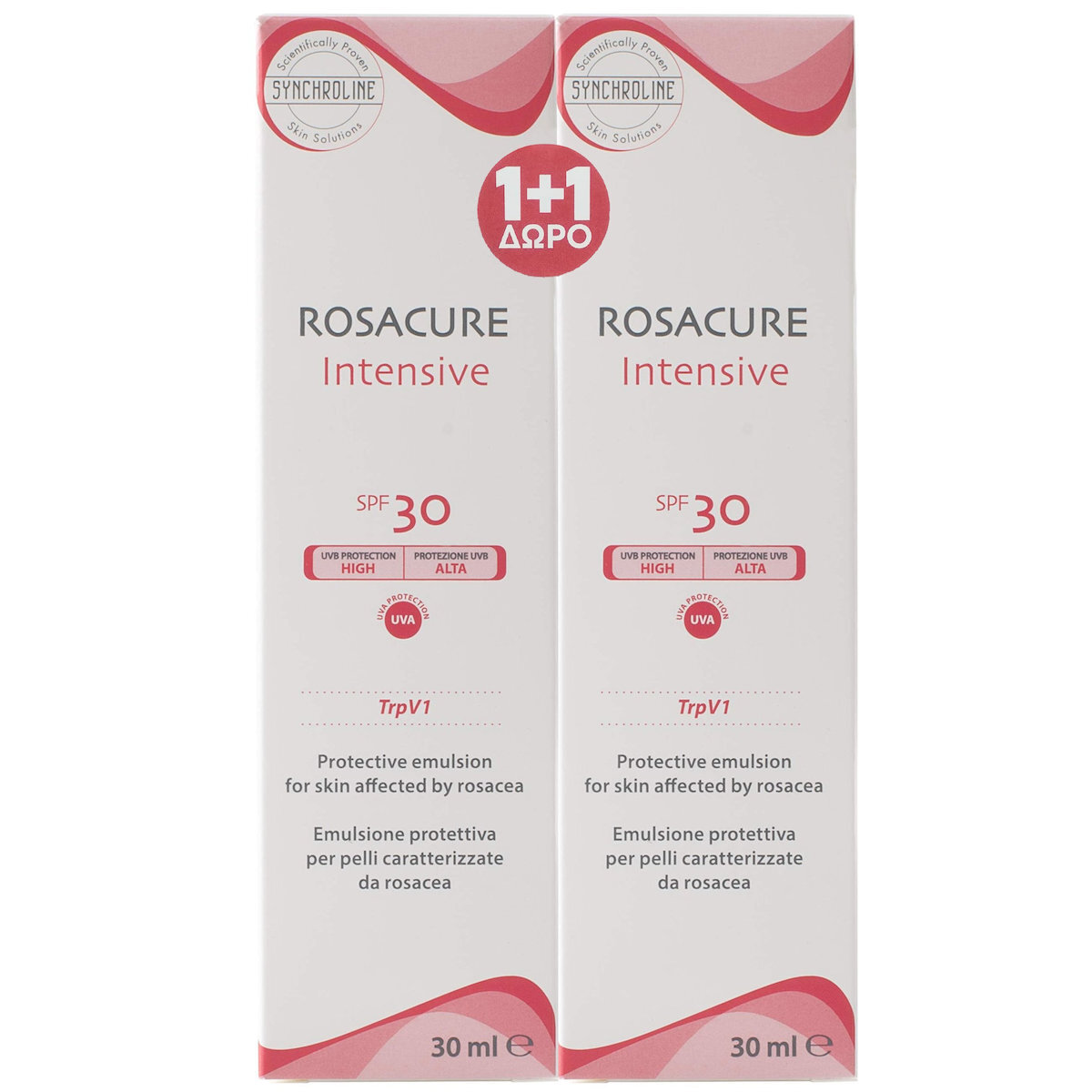 Synchroline Rosacure Intensive Γαλάκτωμα Προσώπου Ημέρας με SPF30 για Ερυθρότητα με Υαλουρονικό ...
