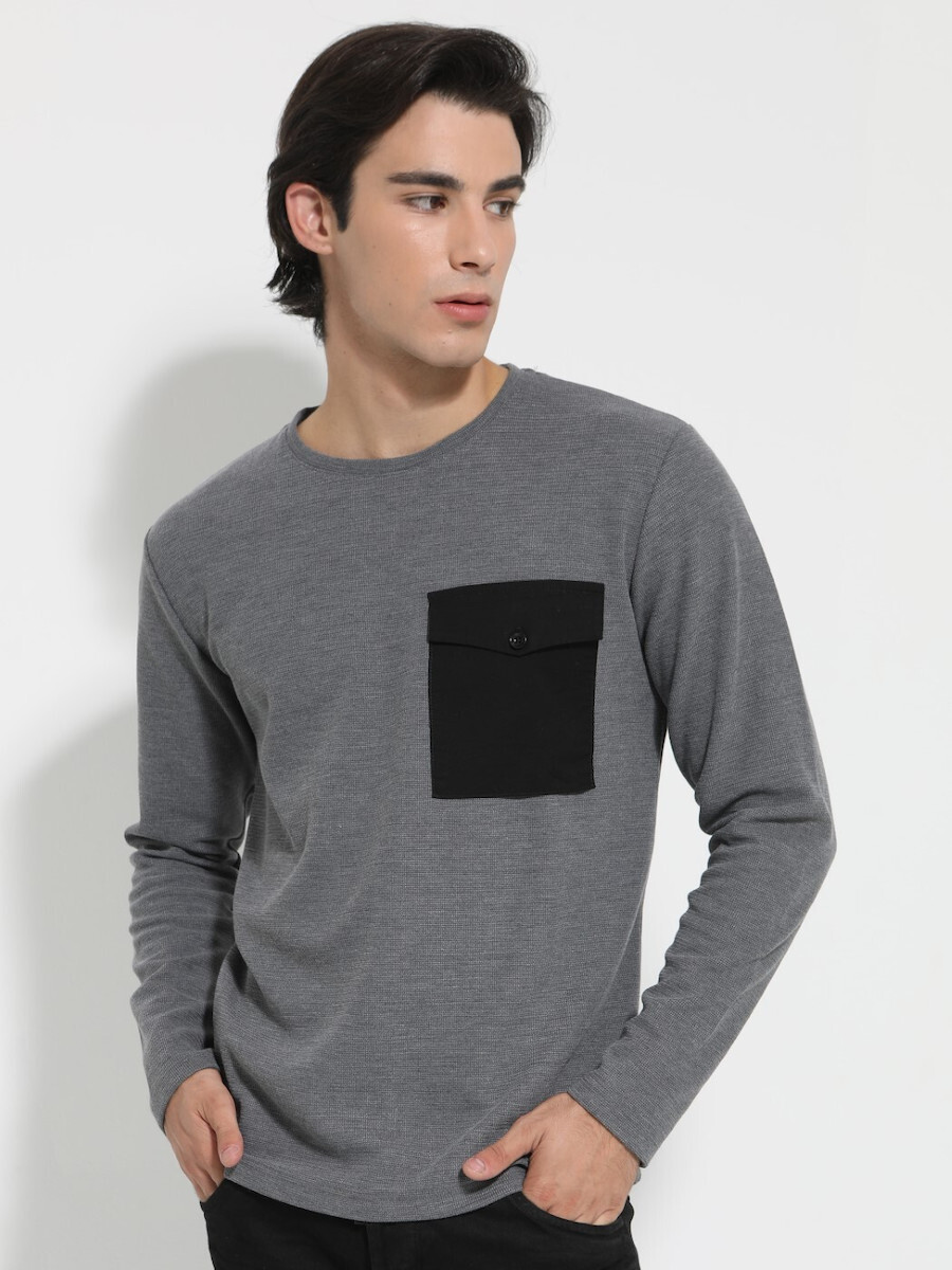 Tresor 205061 Ανδρική Μπλούζα Μακρυμάνικη Γκρι | Skroutz.gr