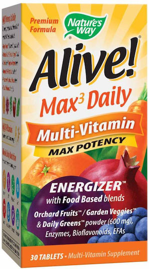 Nature's Way Alive! Max Daily Multi-Vitamin Πολυβιταμίνη για Ενέργεια ...