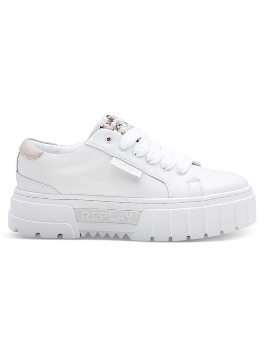 Replay Disco Vanity 2 Γυναικεία Flatforms Sneakers Λευκά RZ4E0004L-0186 ...