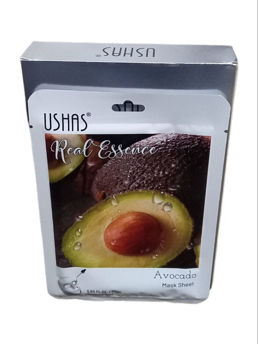 Ushas Real Essence Avocado Μάσκα Προσώπου για Θρέψη 10τμχ | Skroutz.gr