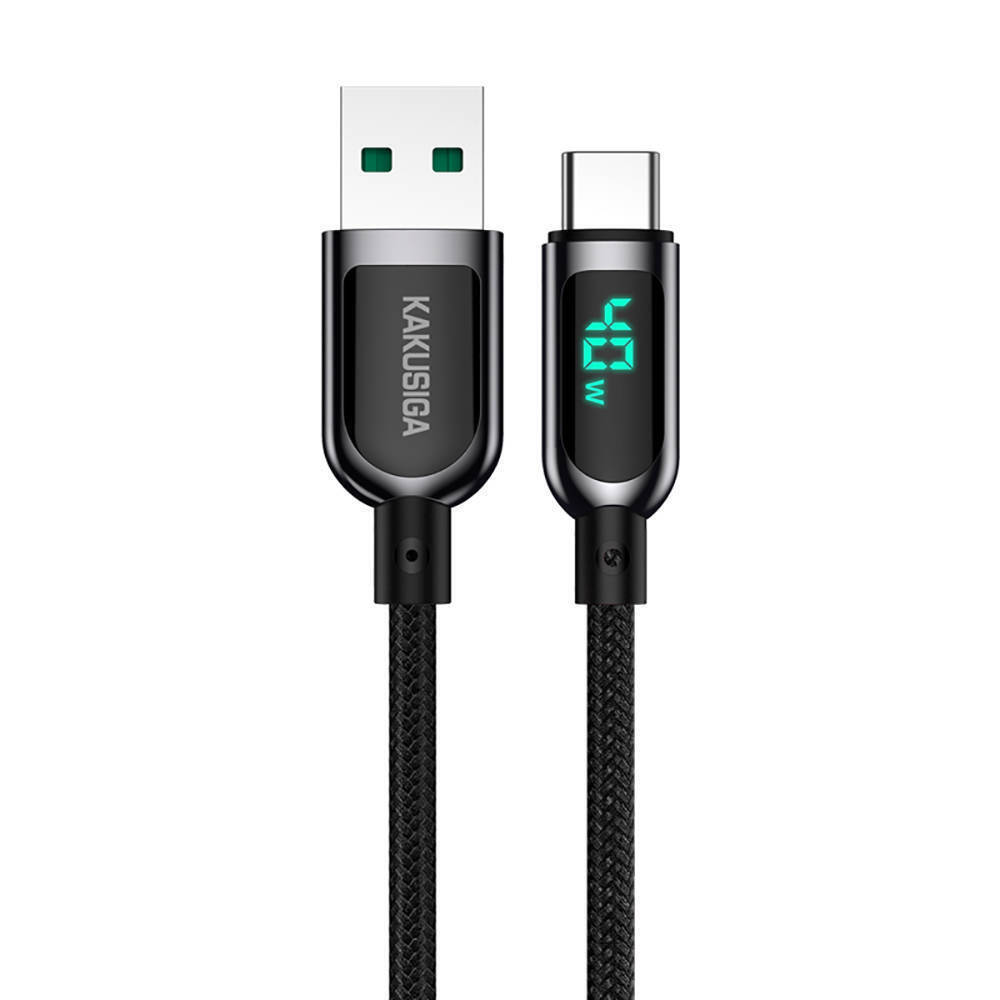 Kakusiga KSC-599 Braided / LED USB 2.0 Cable USB-C male - USB-A male ...