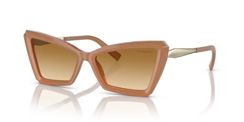 Tiffany & Co Γυναικεία Γυαλιά Ηλίου με Ροζ Σκελετό και Καφέ Φακό TF4203 ...