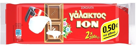 ION Σοκολάτα Γάλακτος 200gr 2τμχ | Skroutz.gr