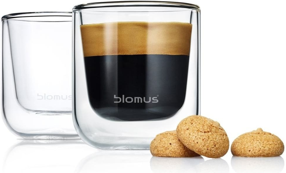 Blomus Nero Σετ Φλιτζάνια Espresso Γυάλινα Διάφανα 80ml 63652 2τμχ ...