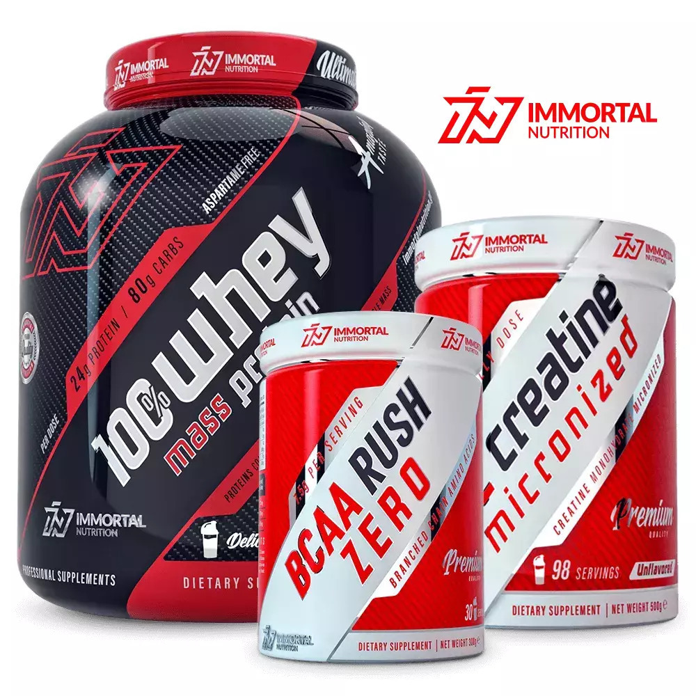 Immortal Nutrition 100% Whey Mass Protein 3000gr Μπανάνα BCAA Rush ...